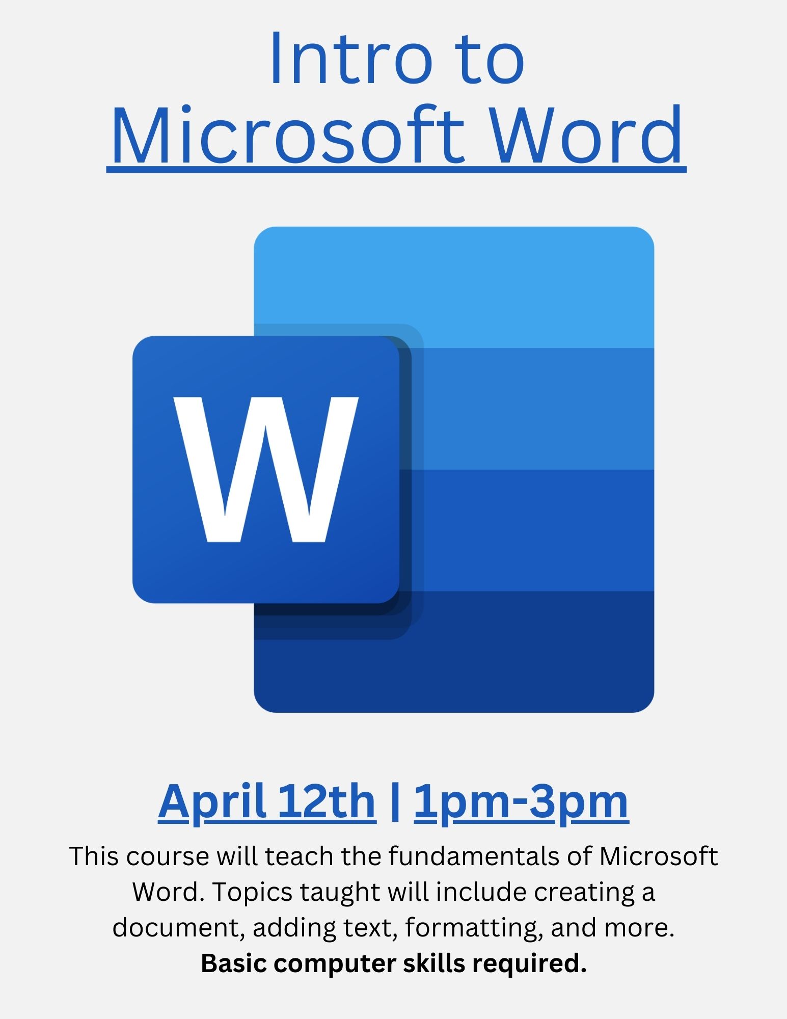 Intro to Microsoft Word - Friday, April 12, 2024, 1:00 PM - Southfield Public Library - LocalHop